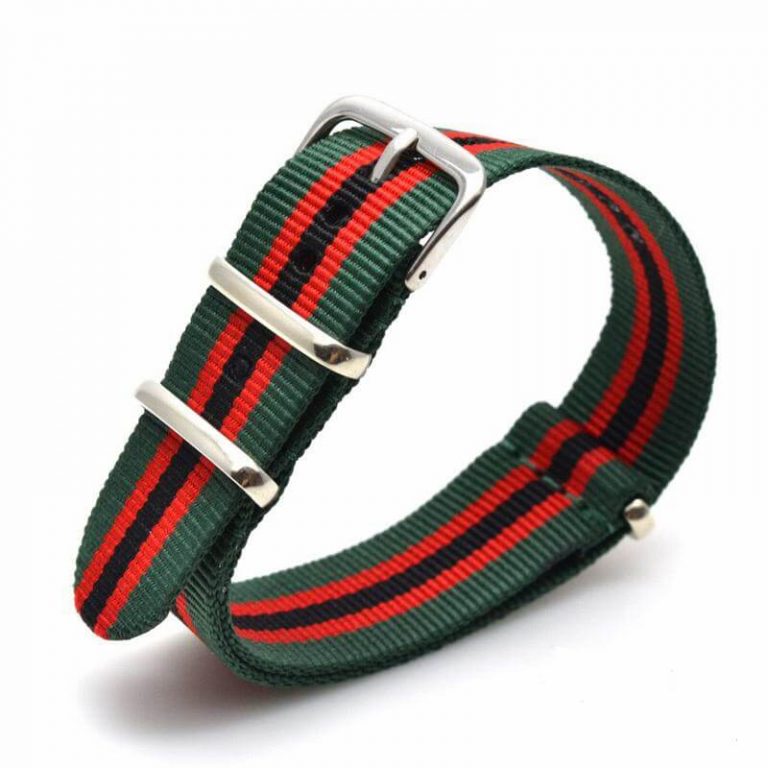 Nato Nylon Vert Tricolor pour Montres - CoolBracelet.fr